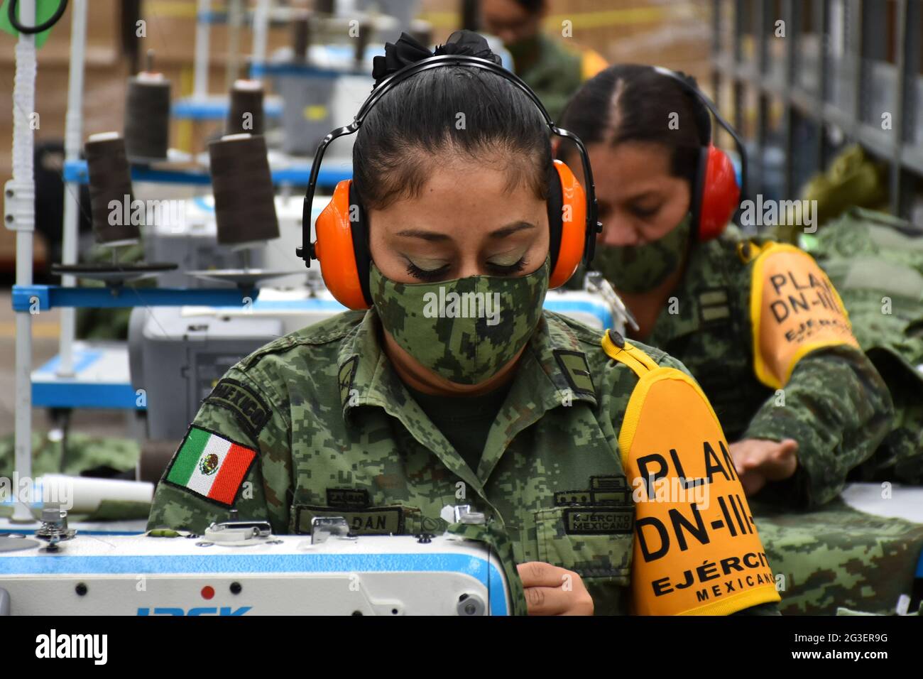 Non Exclusive: MEXICO CITY, MEXICO - JUNE 15: A military manufactures ...