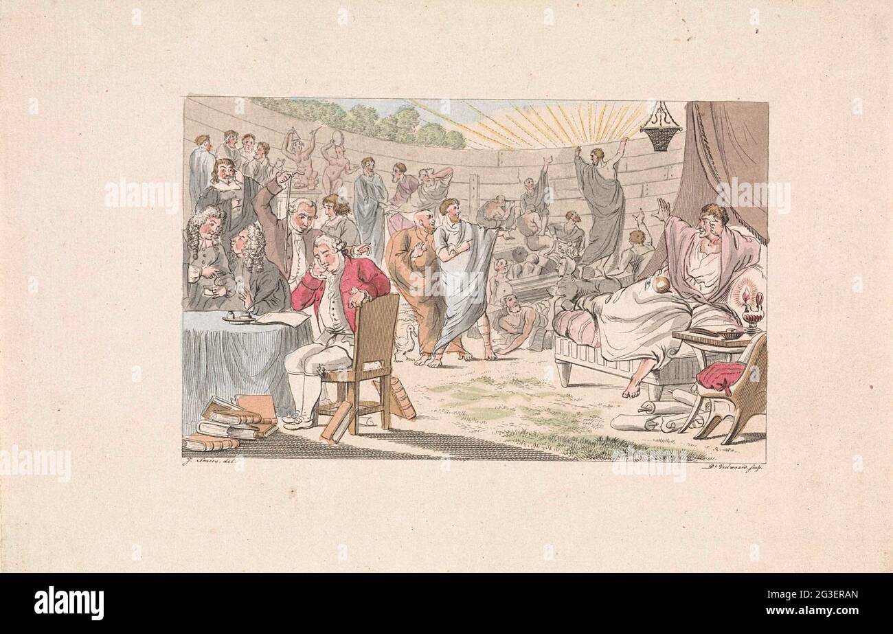 Different eras of the philosophy. Caricatural presentation of different ...