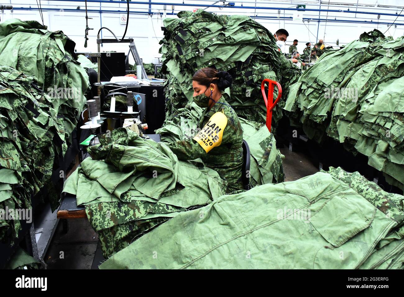 Non Exclusive: MEXICO CITY, MEXICO - JUNE 15: A military manufactures ...