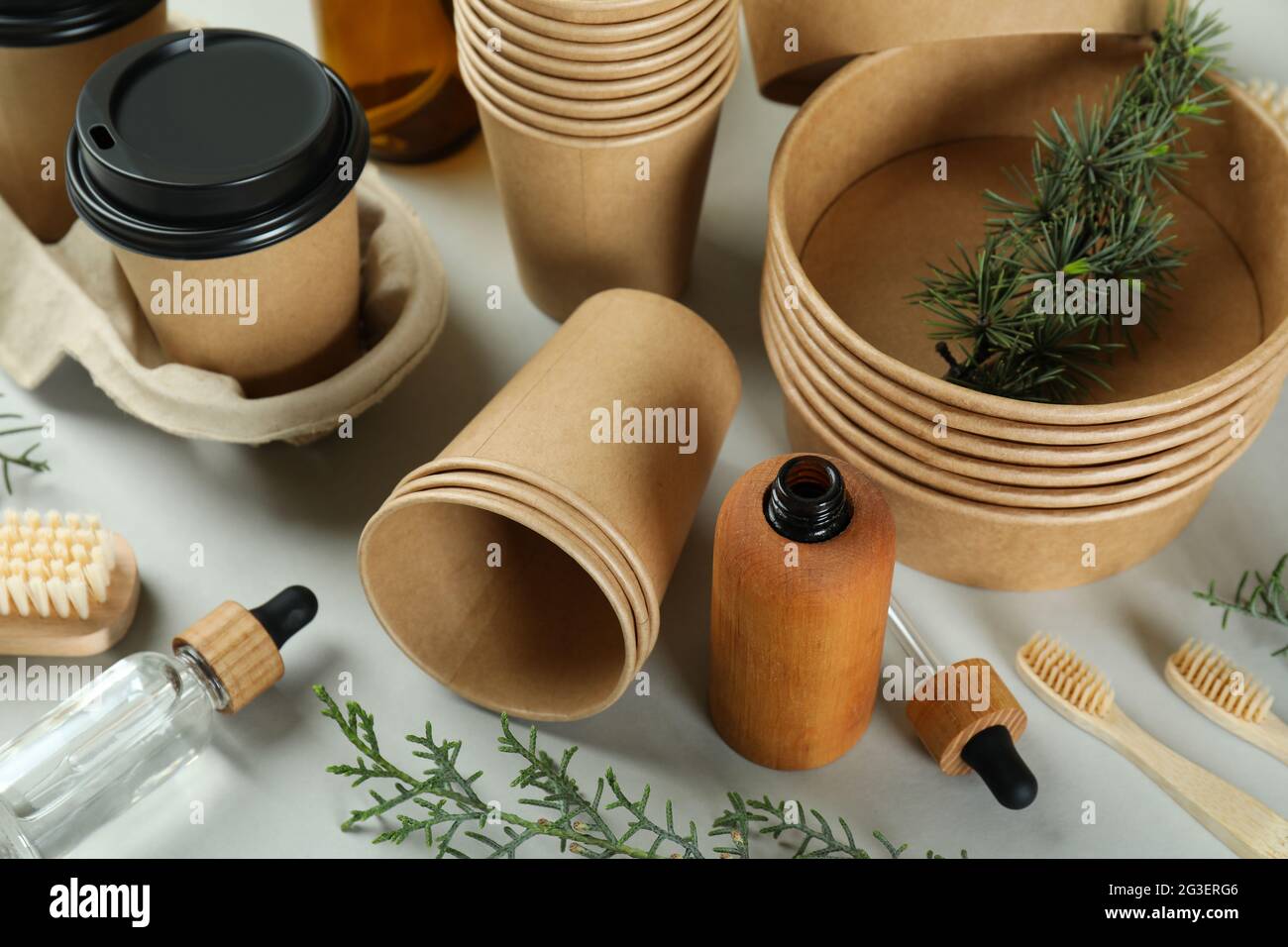 Eco friendly zero waste concept on gray background Stock Photo - Alamy