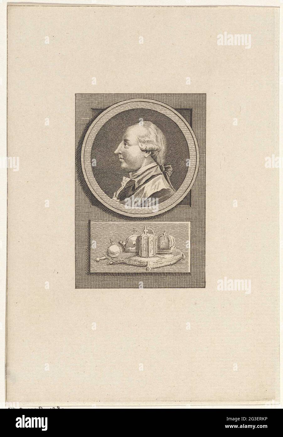 Portrait of Jozef II, german emperor. Portrait of Frans II Josef Karel ...
