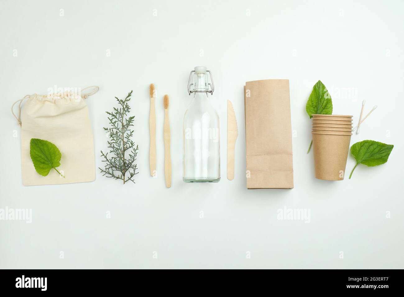 Eco friendly zero waste concept on white background Stock Photo - Alamy