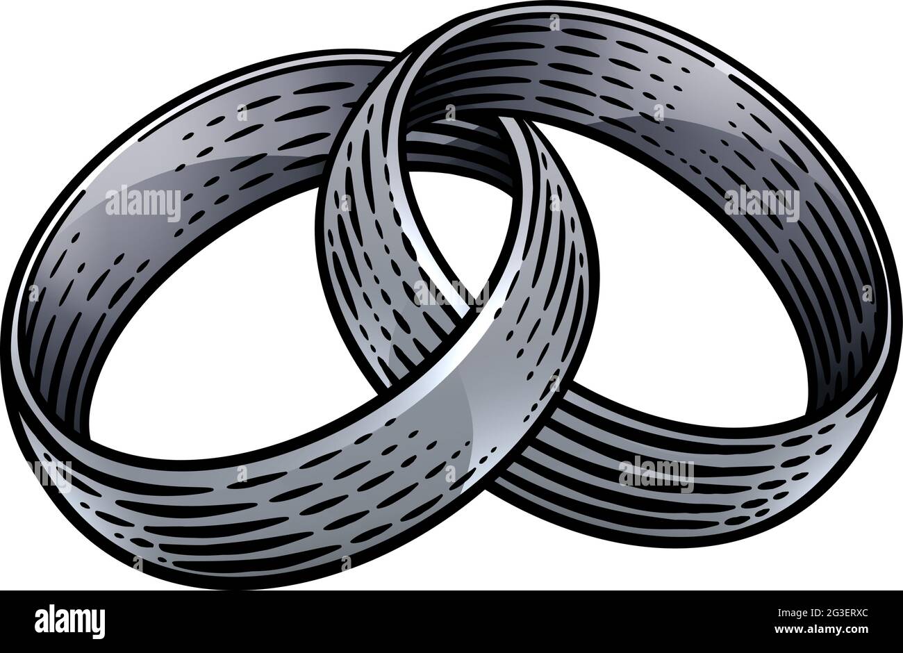 Silver platinum wedding rings Stock Vector Images - Alamy