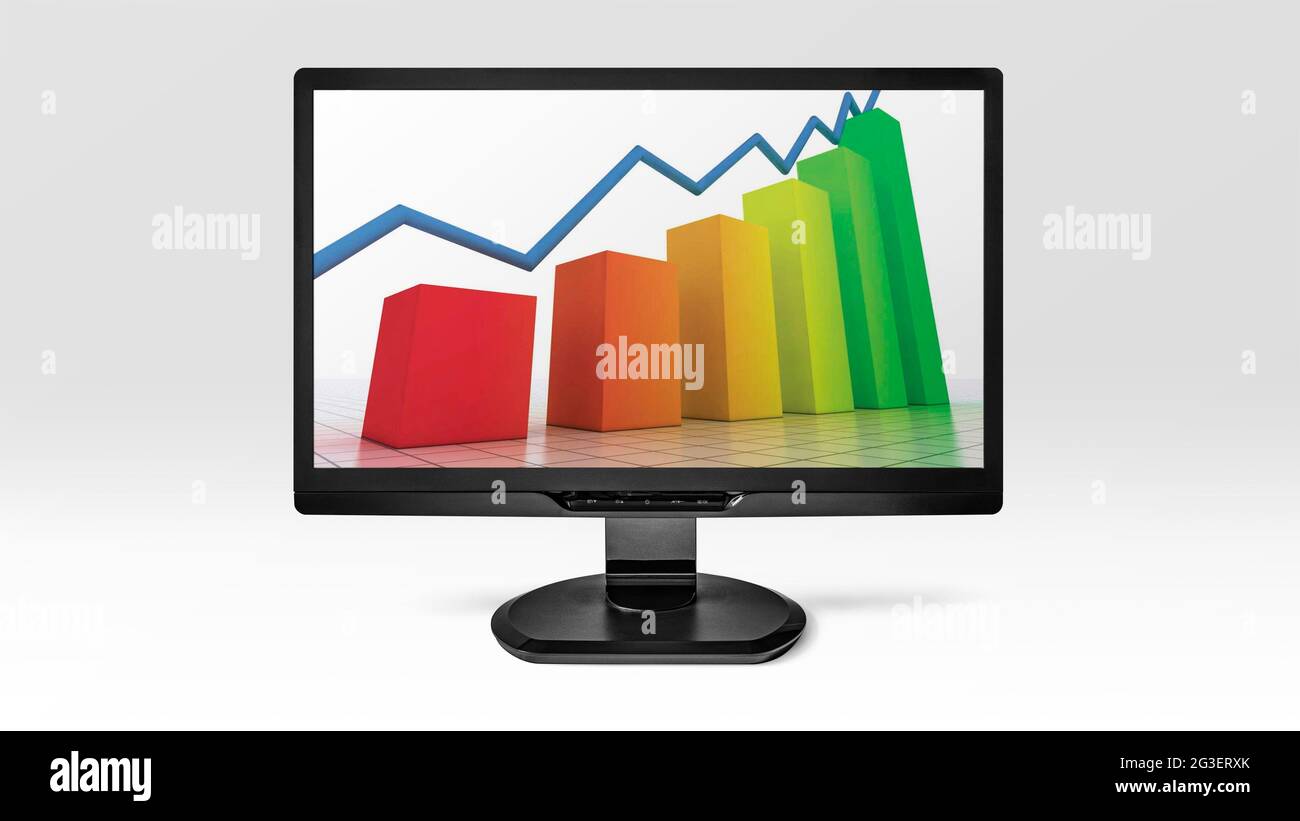 Detail of Isolated graph screen in white background Stock Photo - Alamy