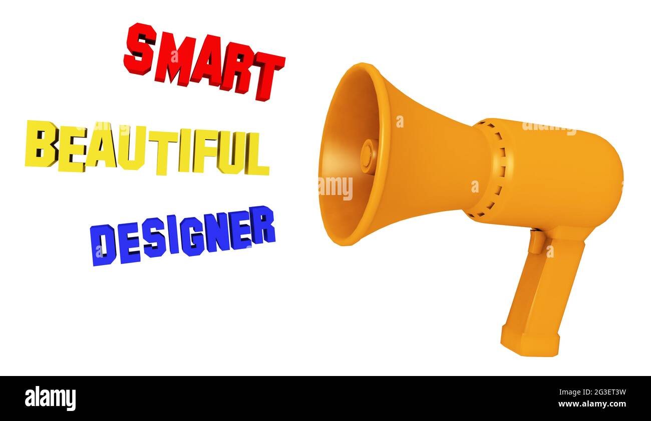 Lettering with megaphone Stock Photo - Alamy