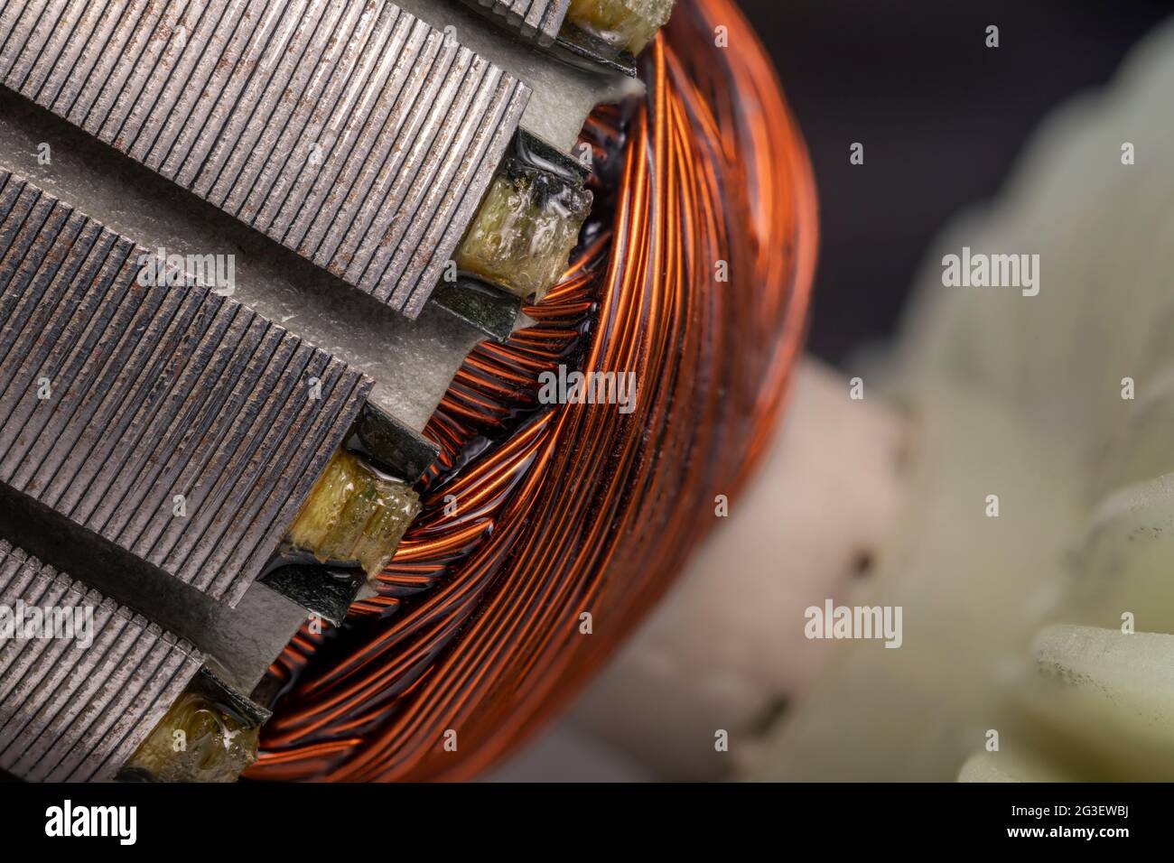 Cooling impeller on electric motor close up. Electric motor rotor Stock ...