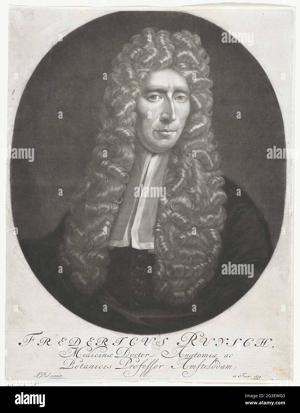 Portrait of the doctor and Botanicus Frederick Ruysch Stock Photo - Alamy