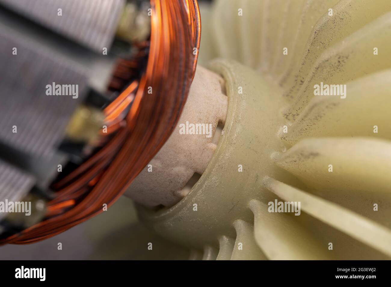 Cooling impeller on electric motor close up. Electric motor rotor Stock ...