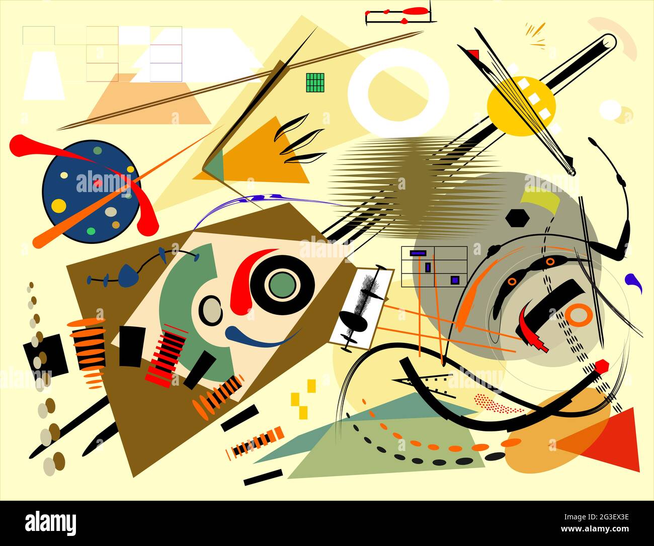 Abstract beige background ,fancy geometric and curved shapes ...