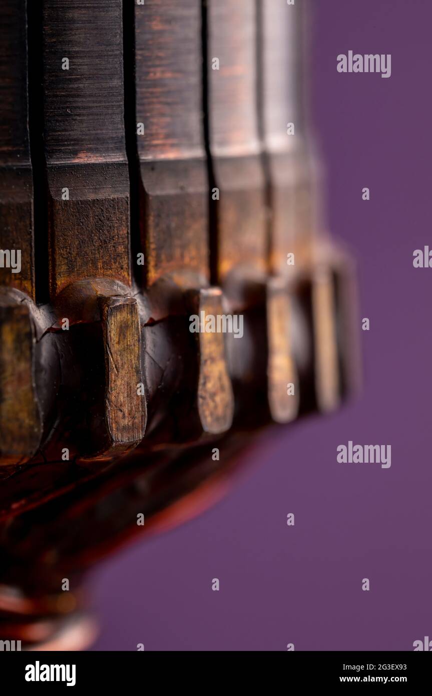 Copper commutator bar of the electric motor close up. Electric motor ...