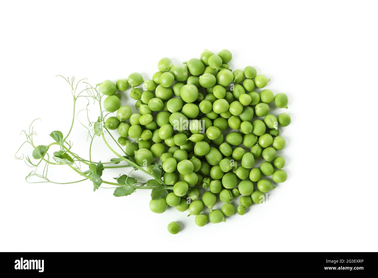 Green pea seeds isolated on white background Stock Photo - Alamy