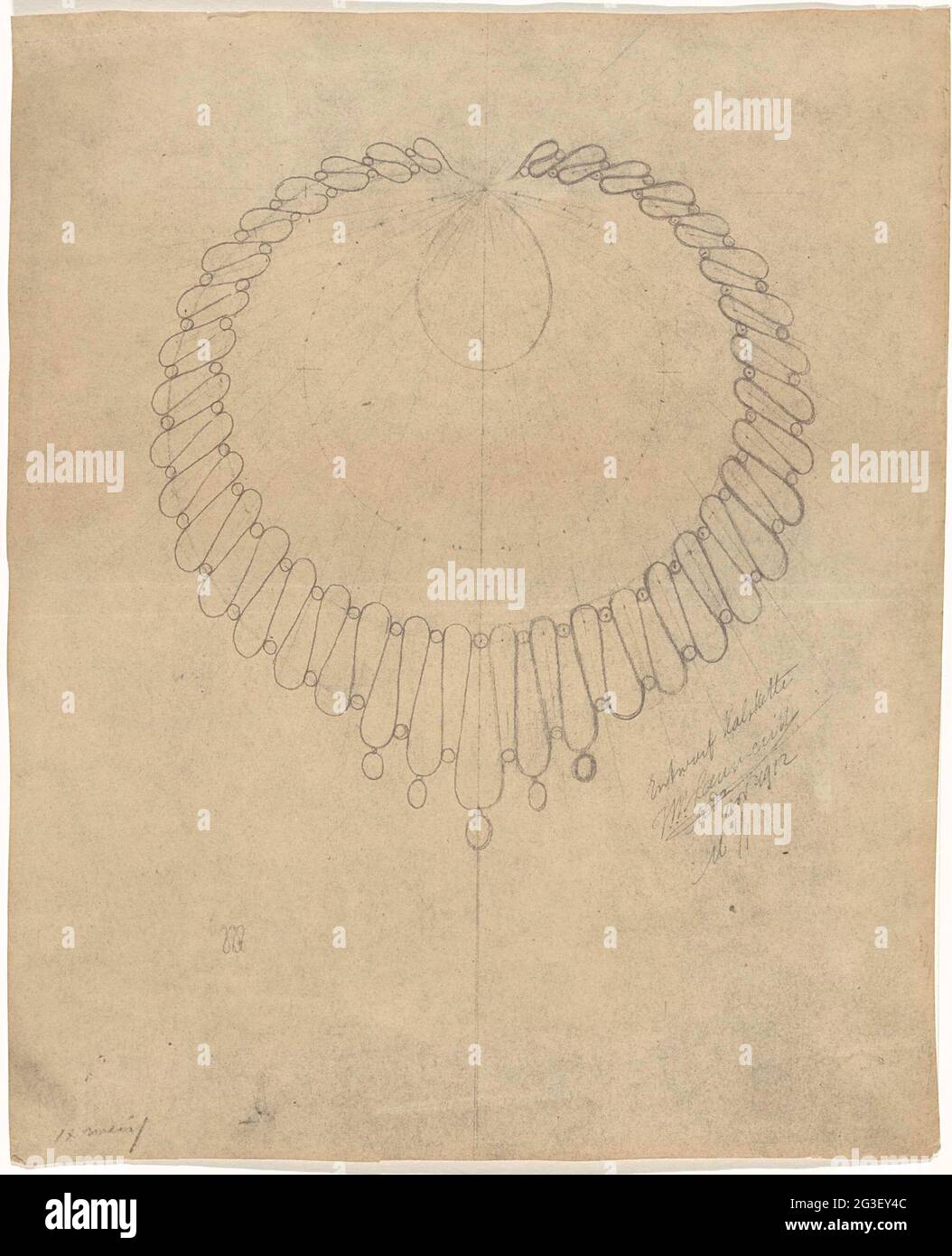 Design for a necklace. Reproduction of design for a necklace Stock ...