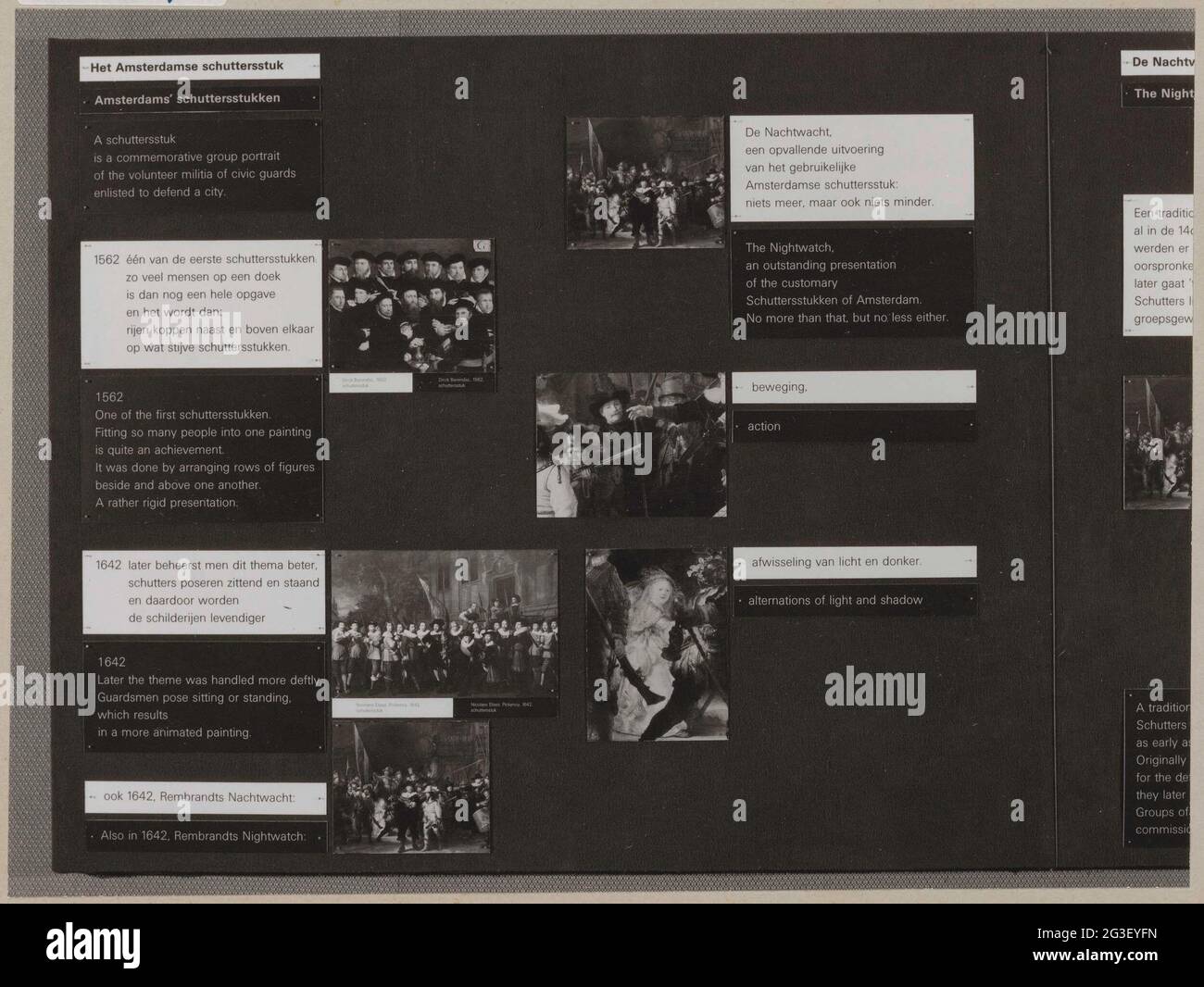 Information panel over the night watch; Educational guidance at the ...