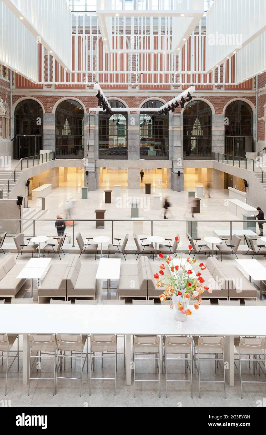 The cafe in the eastern atrium. Overview of the café just before the ...