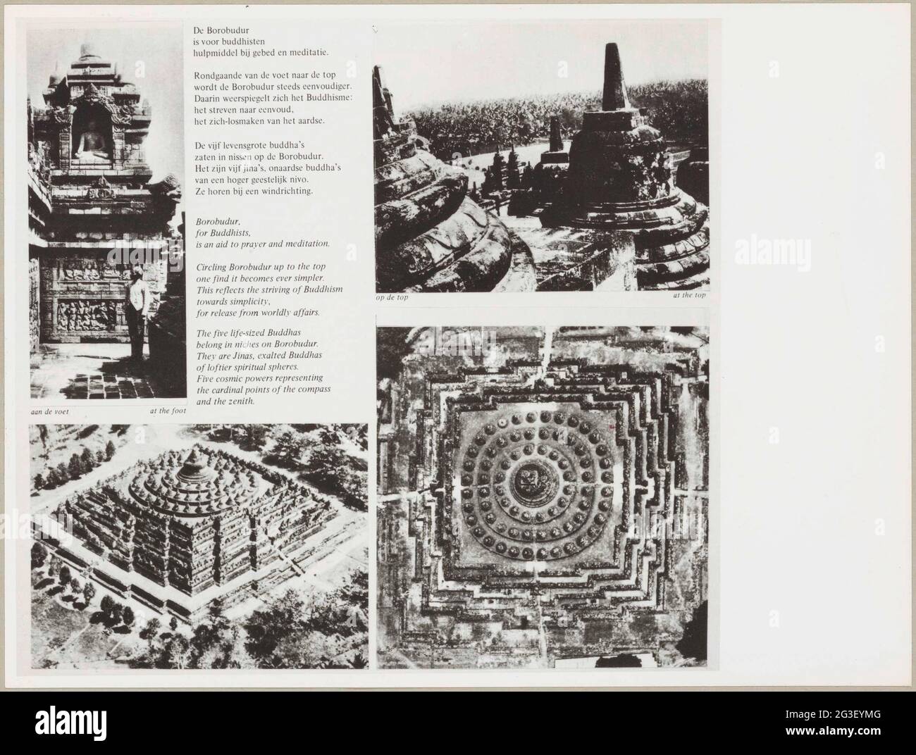 Information panel with four photos of the Borubudur, with accompanying ...