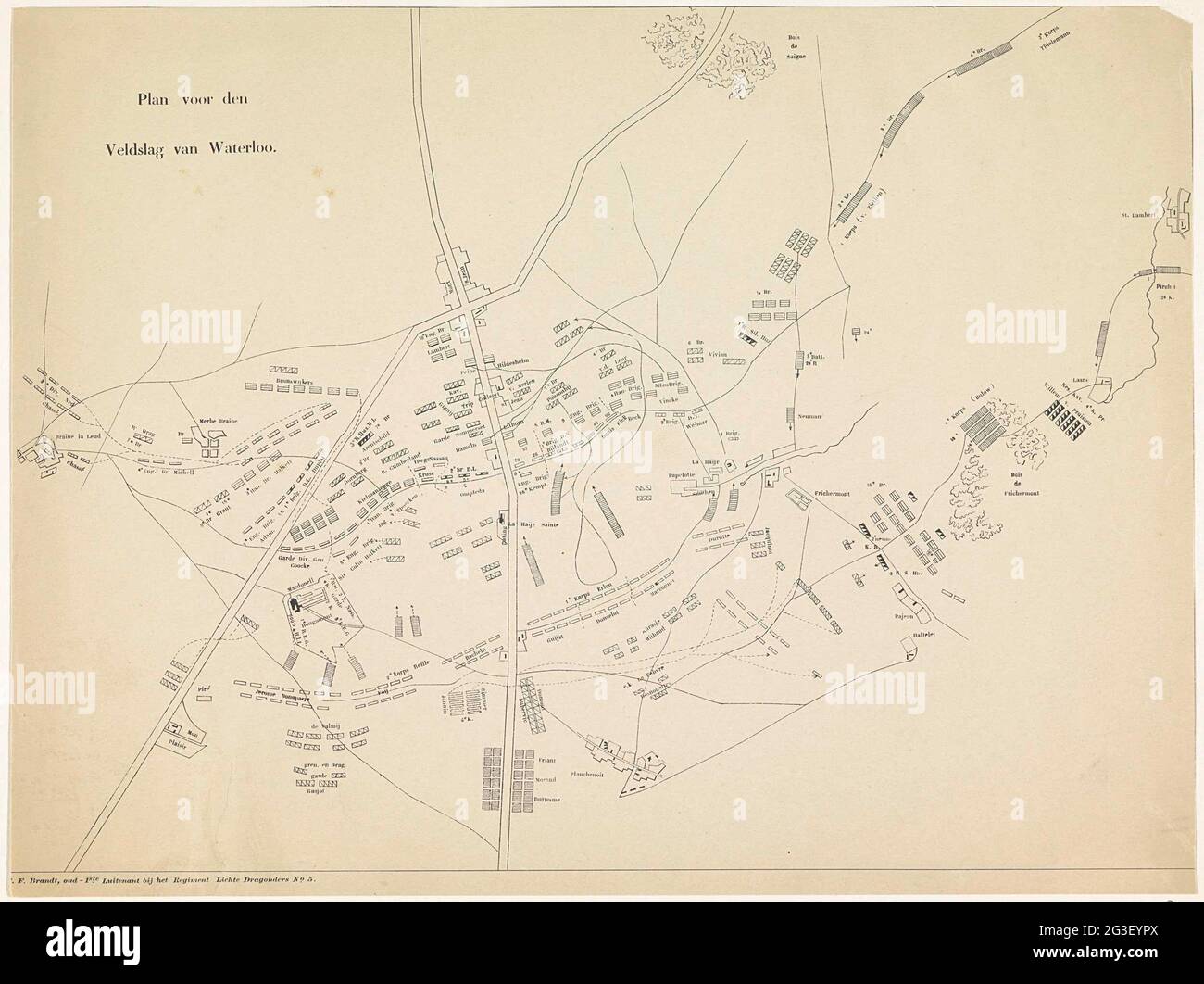 Plan of the Battle of Waterloo, 1815; Plan for the battle of Waterloo ...