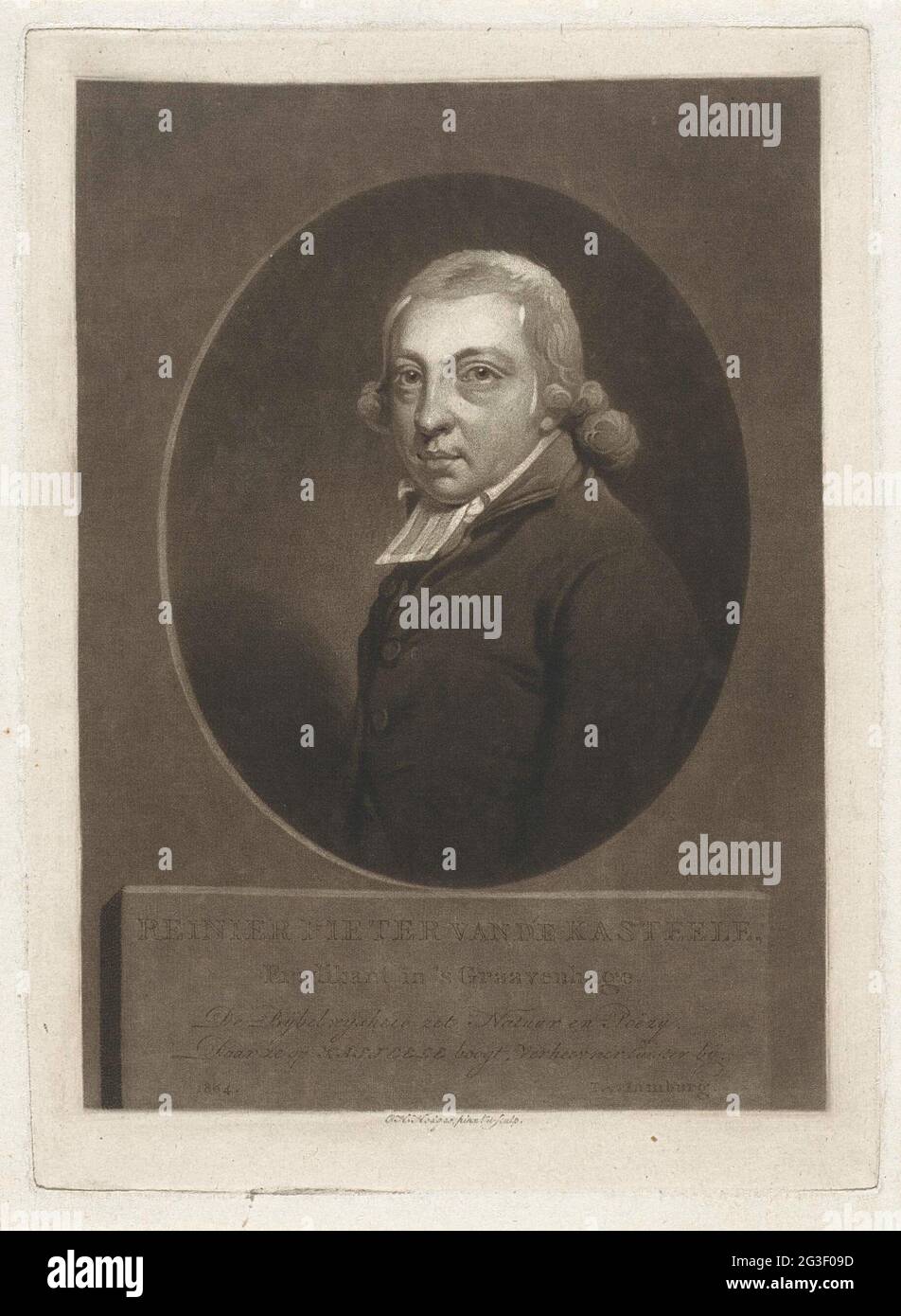 Portrait of the poet and preacher Reinier Pieter van de Kasteele Stock ...