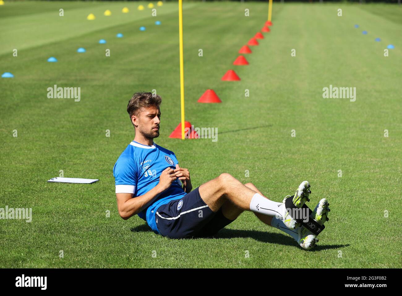 Gent's Cederick Van Daele pictured during the first training session of ...