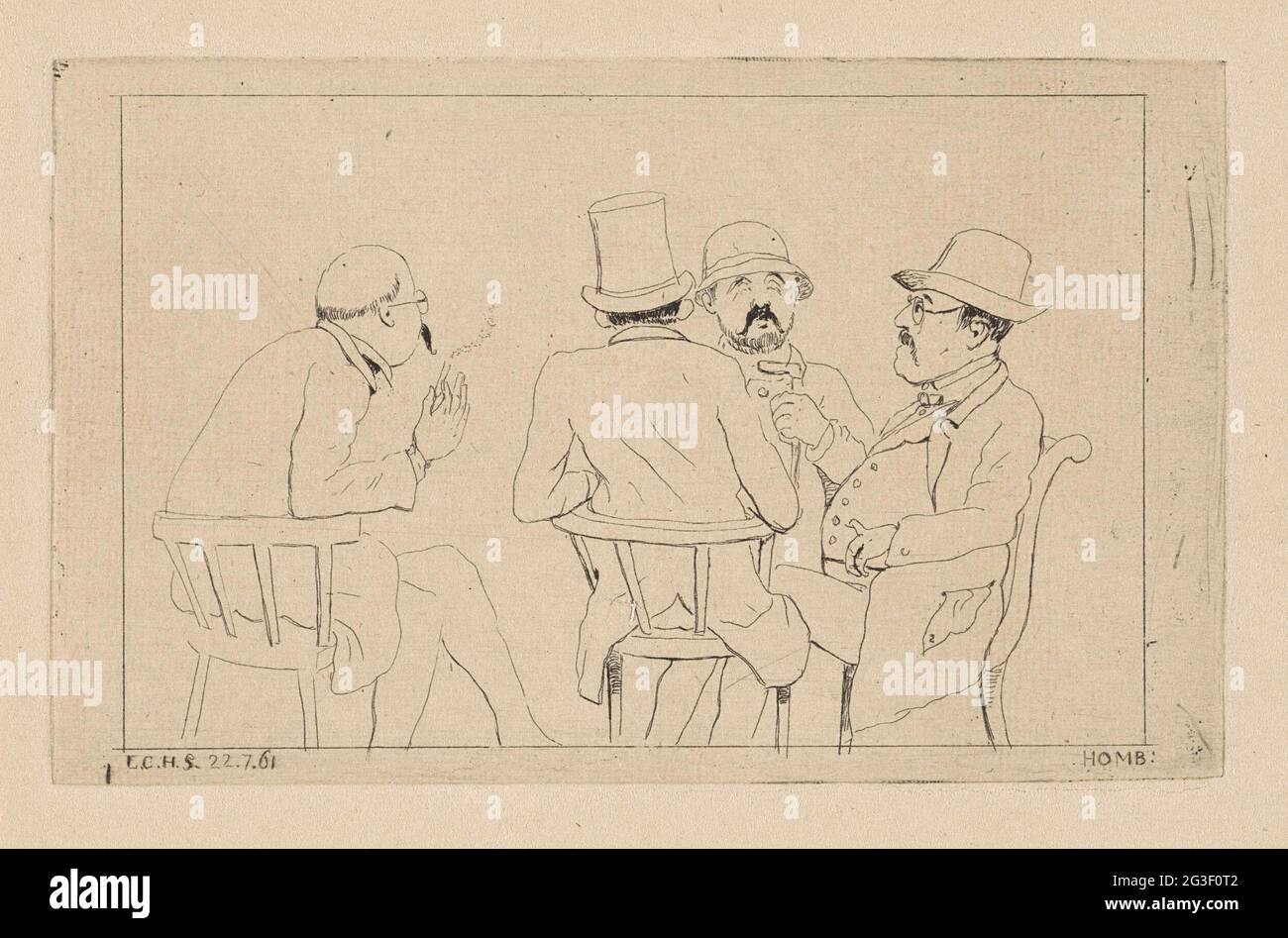 Four seated men in conversation Stock Photo - Alamy