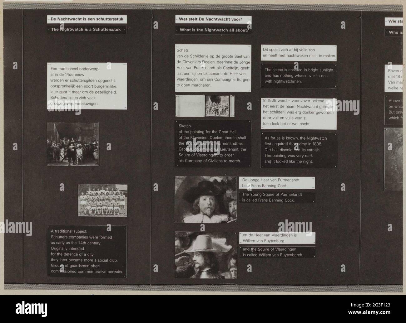 Information panel over the night watch; Educational guidance at the ...