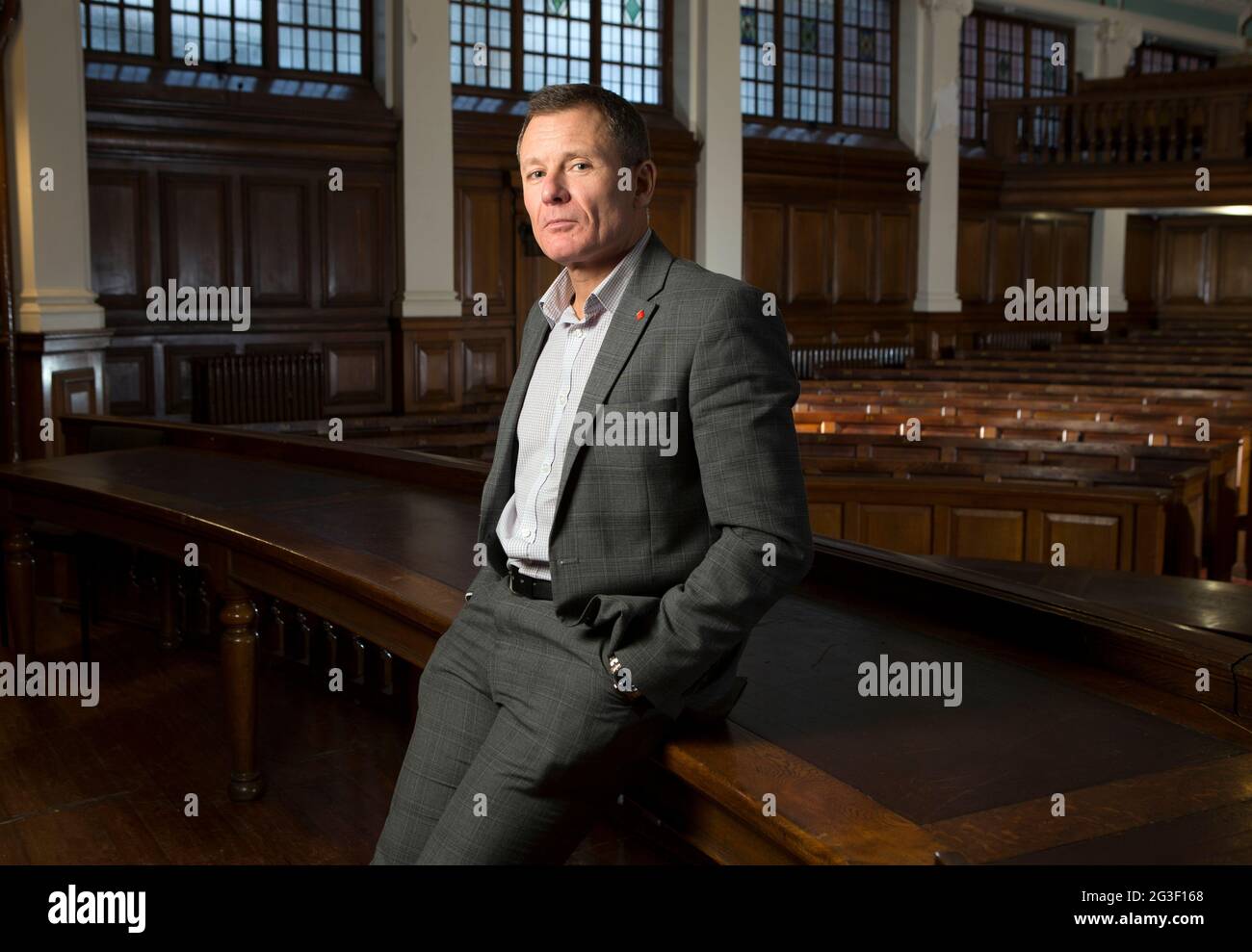 Stephen Guy (Chair of the DMA) photographed in the Durham Miners Hall ...