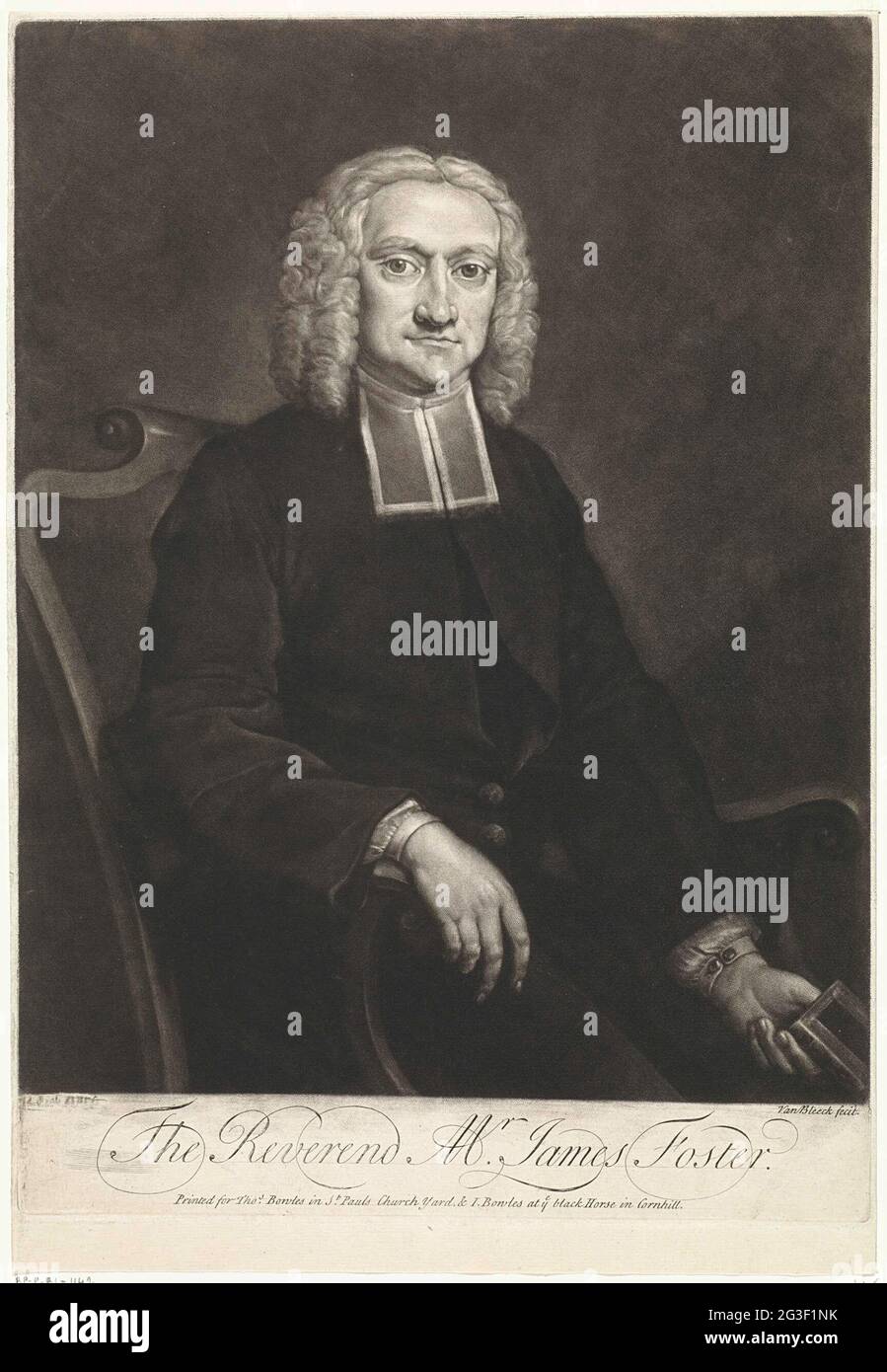 Portrait of James Foster. Portrait of the pastor James Foster. He wears ...