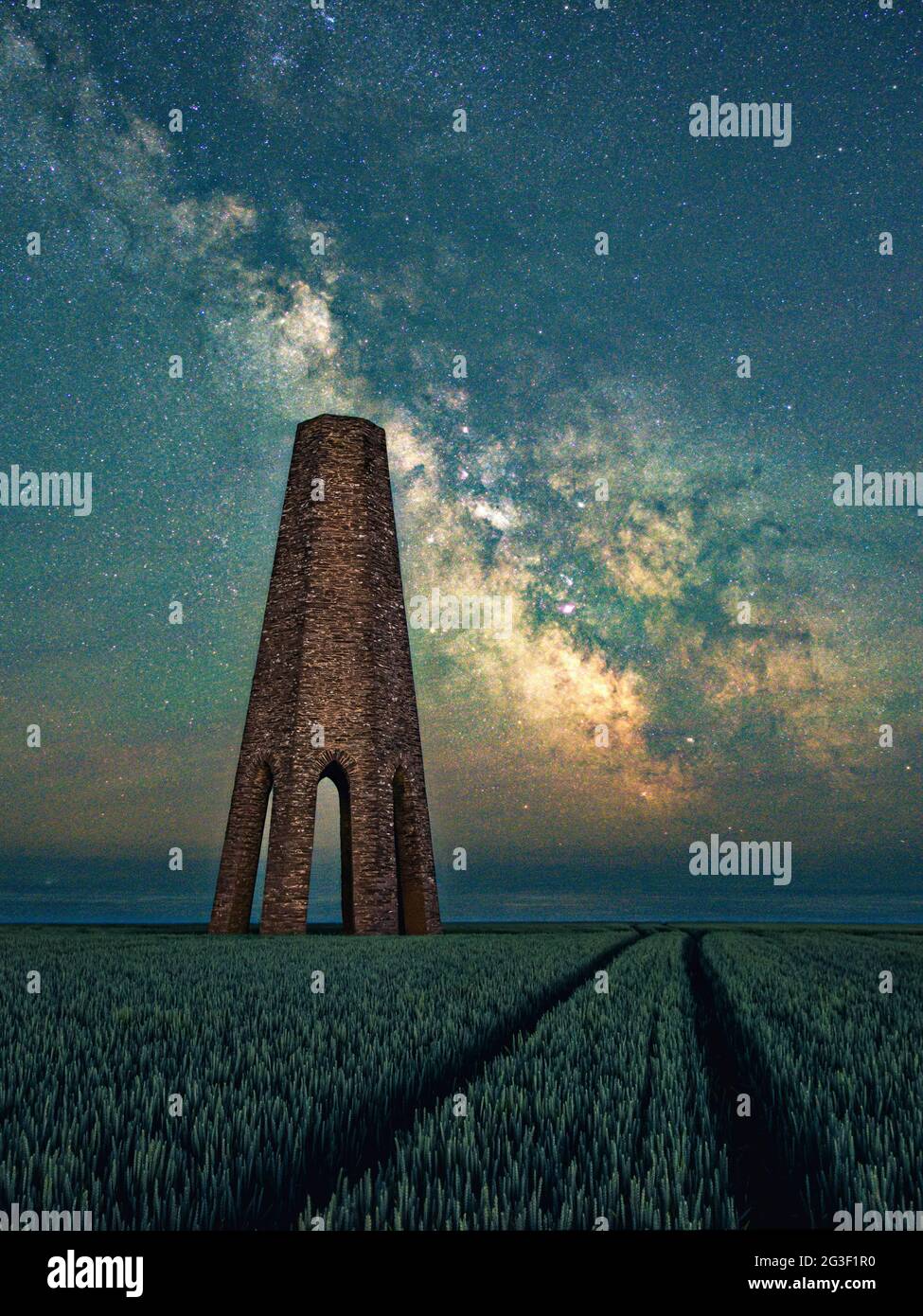 Milky Way over The Daymark, Devon, England, Europe Stock Photo - Alamy