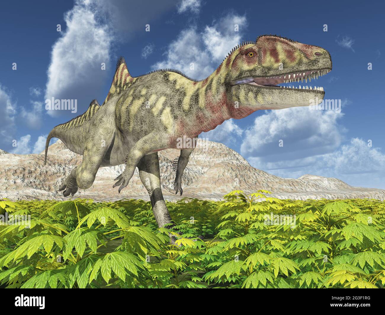 Dinosaur Concavenator in a landscape Stock Photo - Alamy