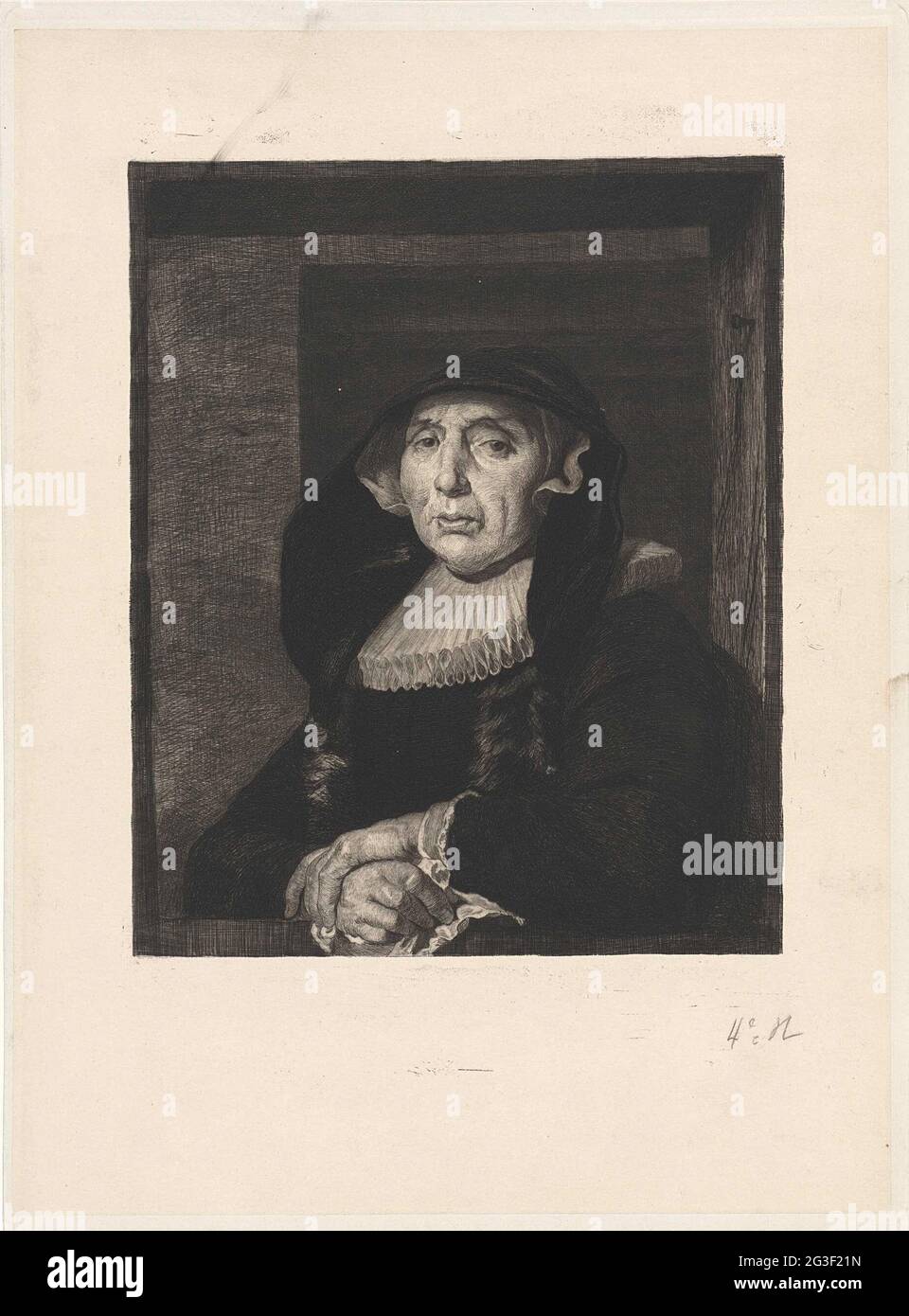 Portrait of an old woman, known as Bayken brought. Portrait of an old ...