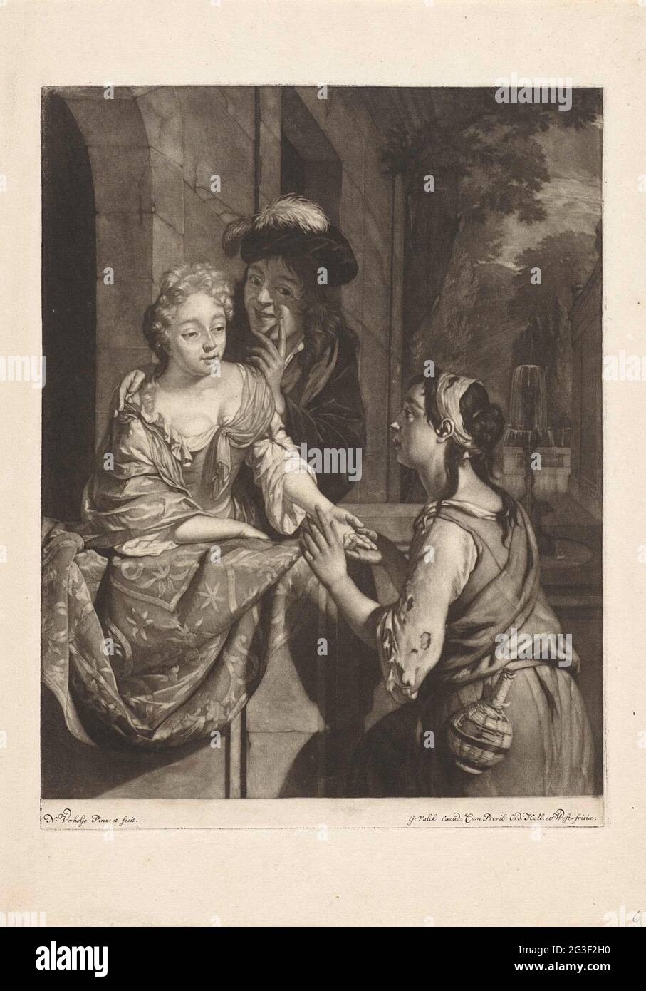 The fortune teller. For the entrance to a house, a fortune teller reads ...