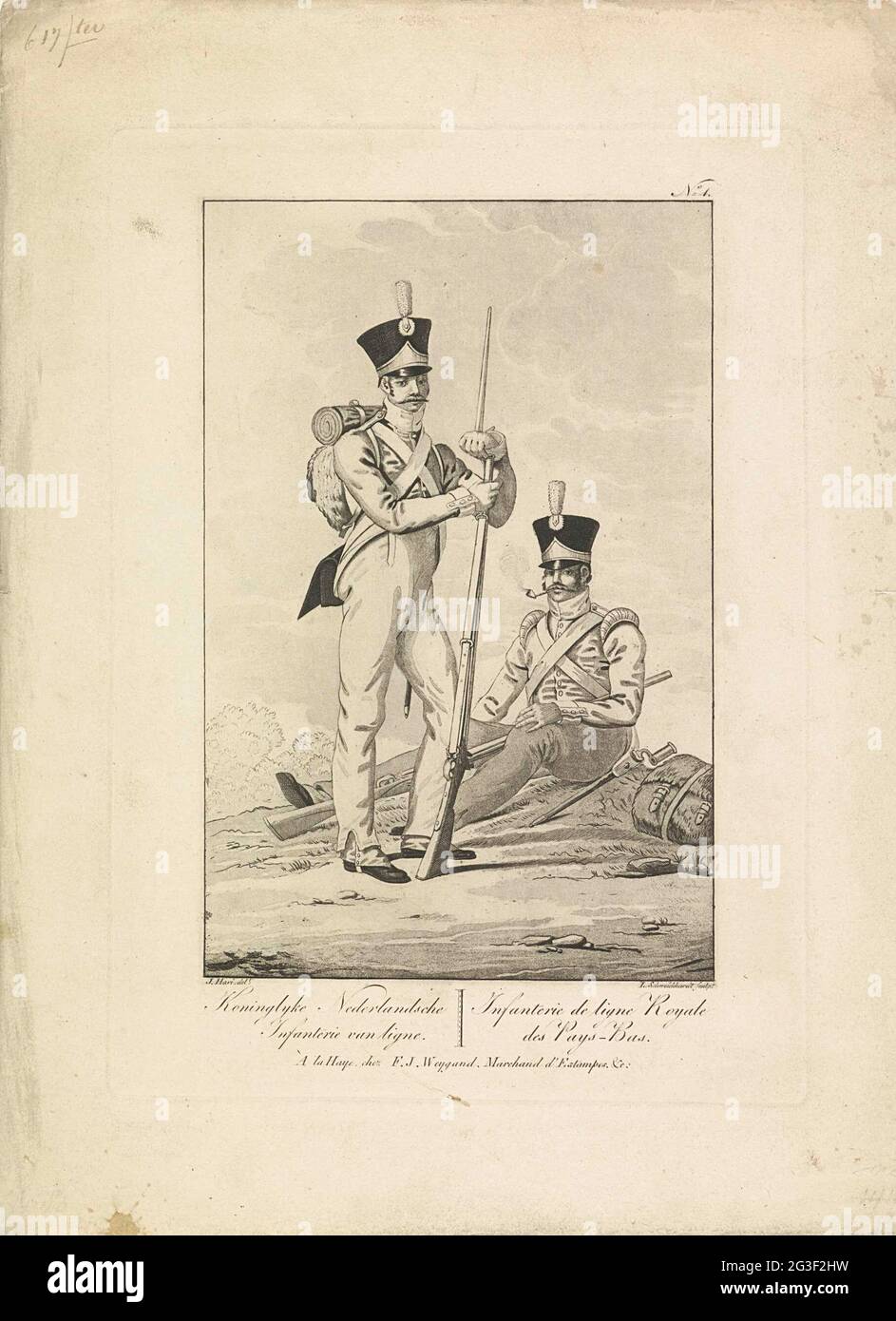Two soldiers of a contraction regiment, 1814-1818; Koninglyke Dutch ...