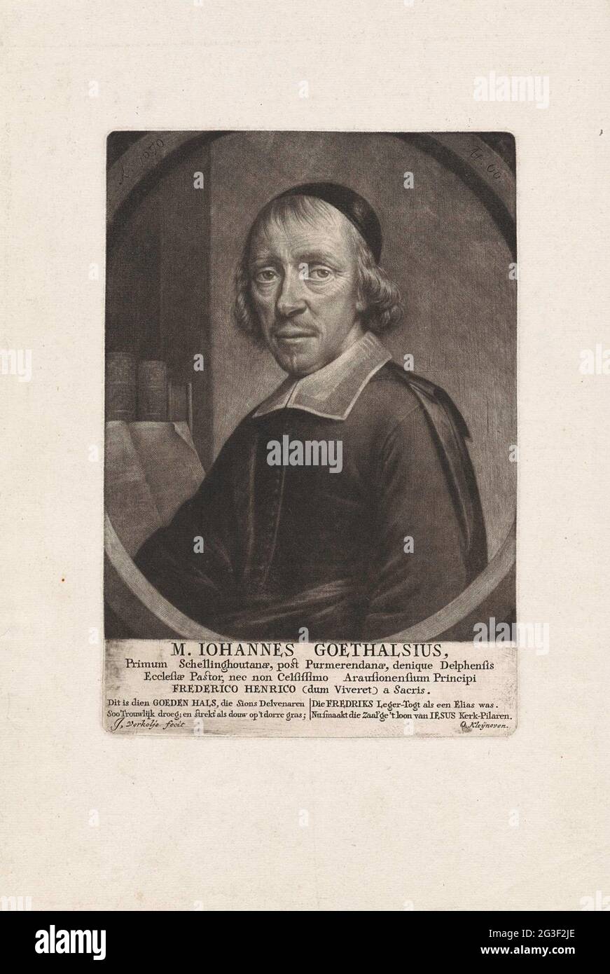 Portrait of Johannes Goethals. Johannes Goethals, Court Pastor of Prins ...