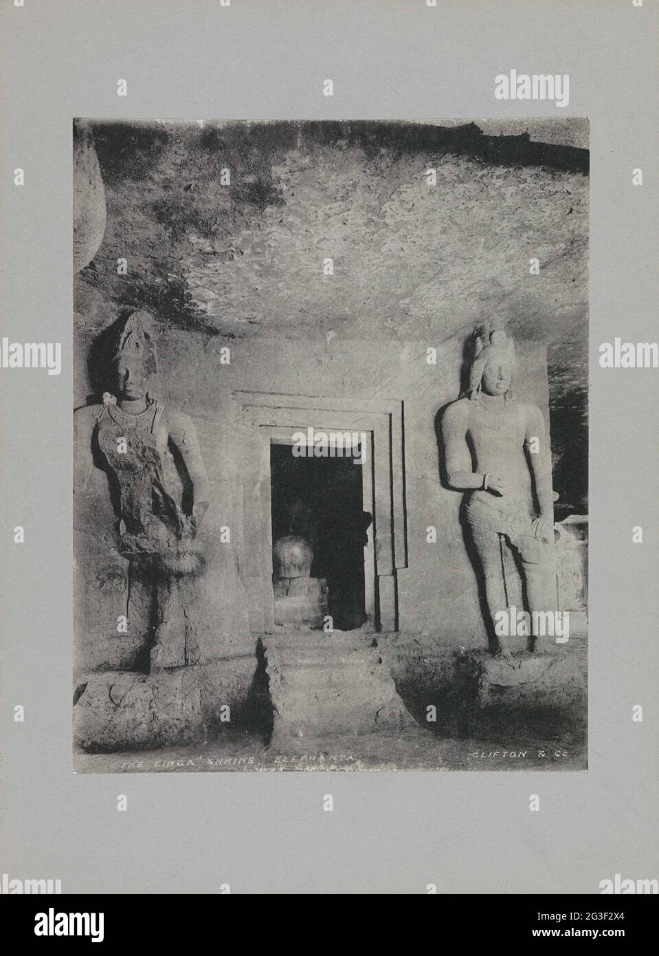 Linga shrine in the caves of Elefanta; The Linga Shrine, Elephanta ...