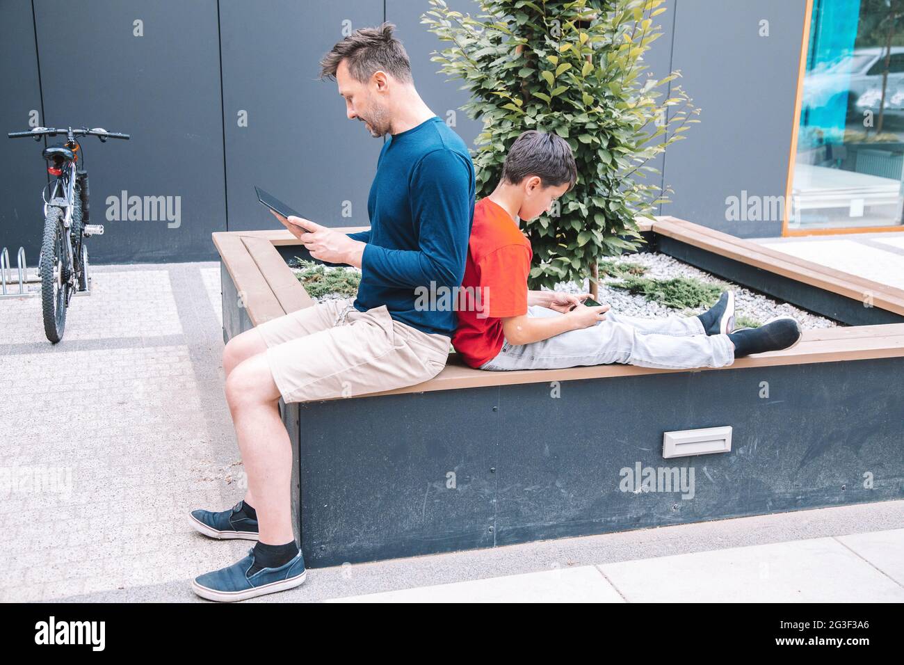 Use of modern technologies in everyday life of young family. High ...