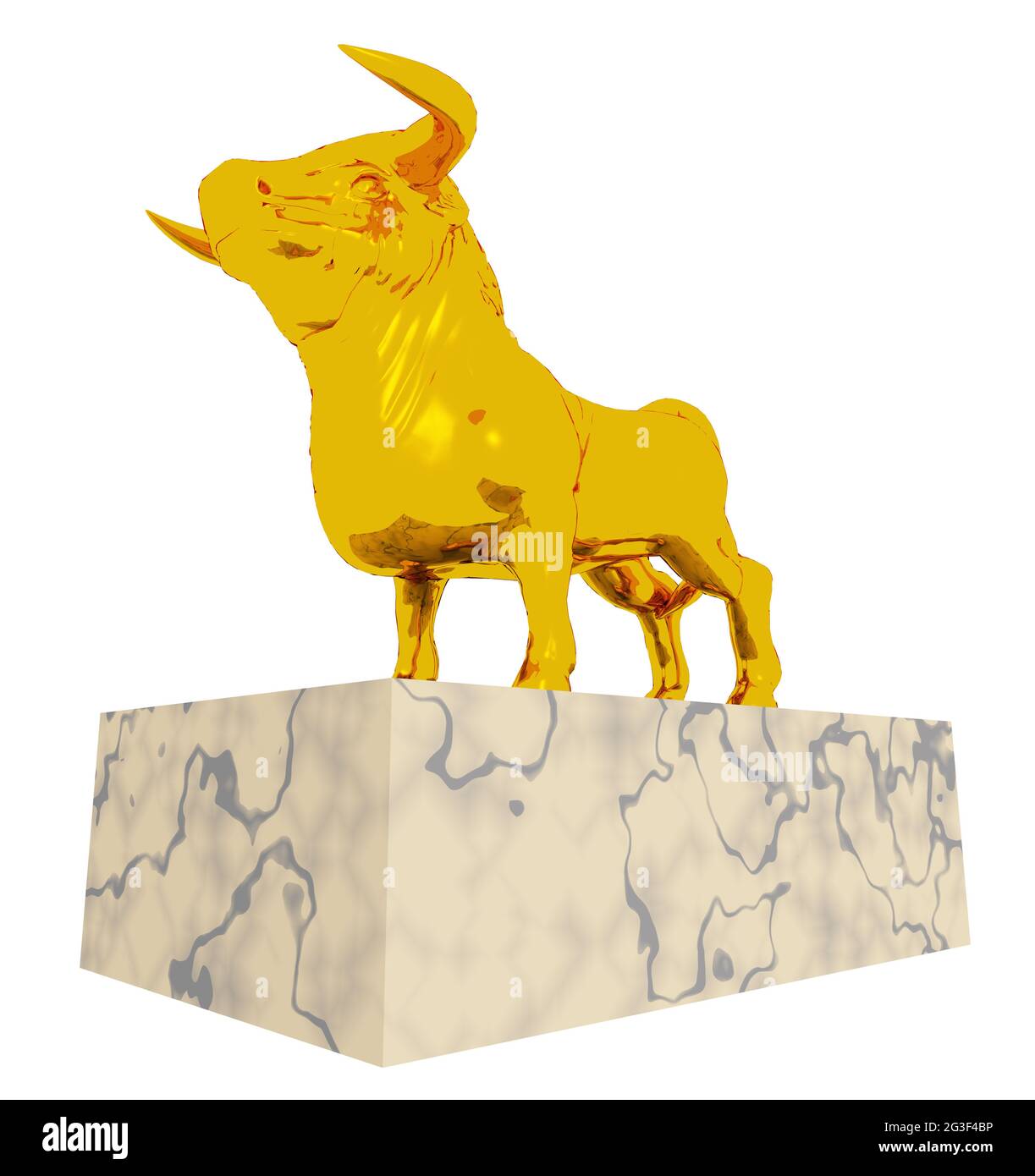 Golden calf on a rock Stock Photo - Alamy