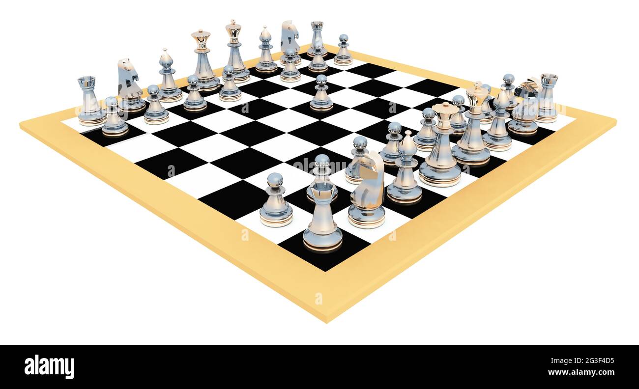 Chess game isolated on white background Stock Photo - Alamy