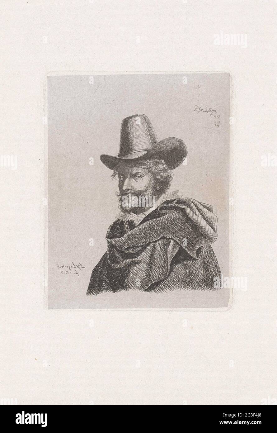 Portrait of Peter Paul Rubens with cloak and top hat Stock Photo - Alamy