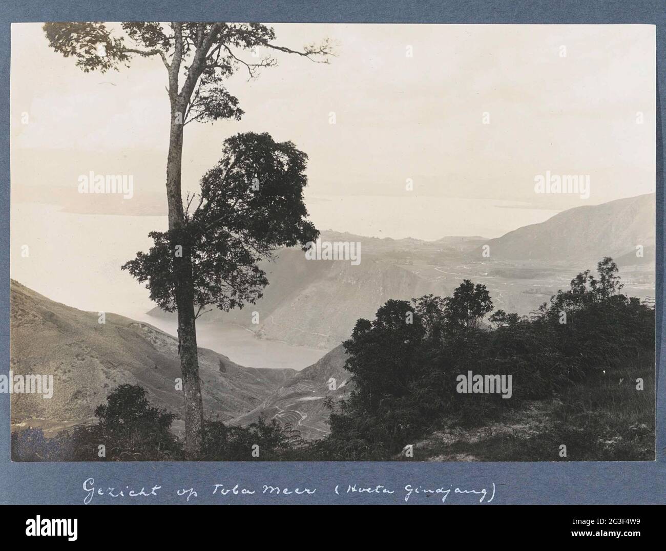 View of the Tobaeer and surrounding landscape on Sumatra. Part of ...