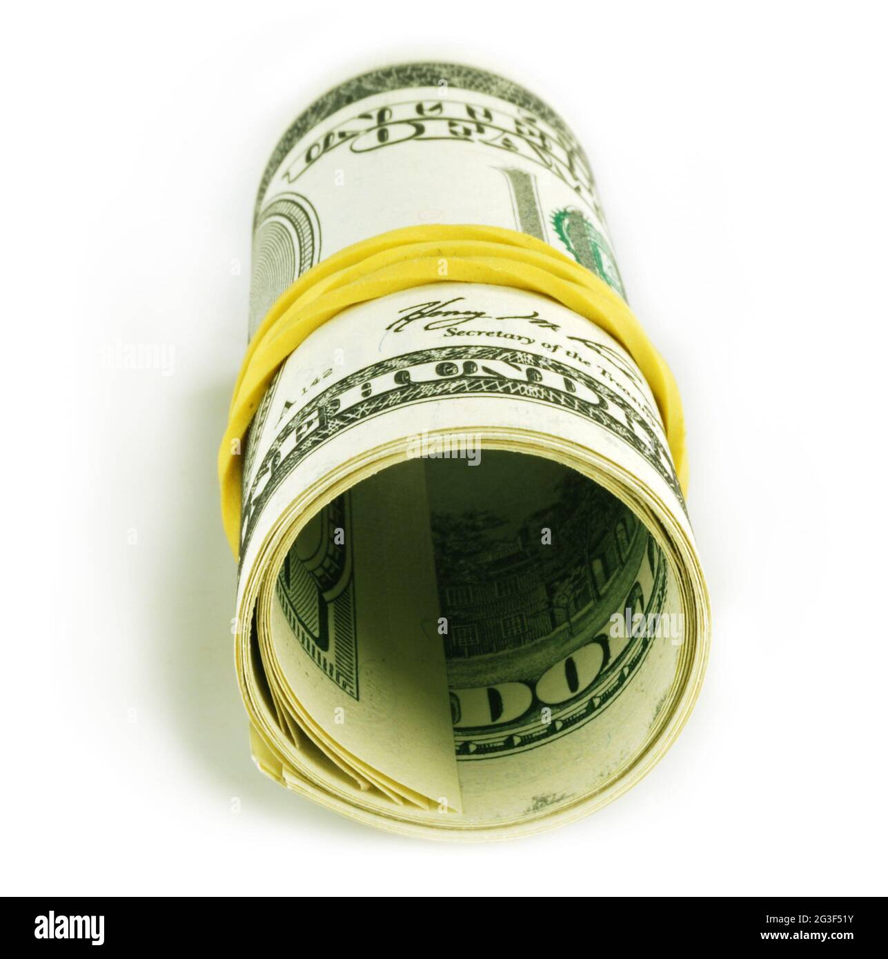 One hundred dollar bill roll Stock Photo - Alamy