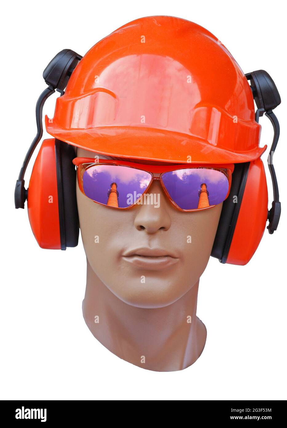 Head of model is in a build helmet Stock Photo - Alamy