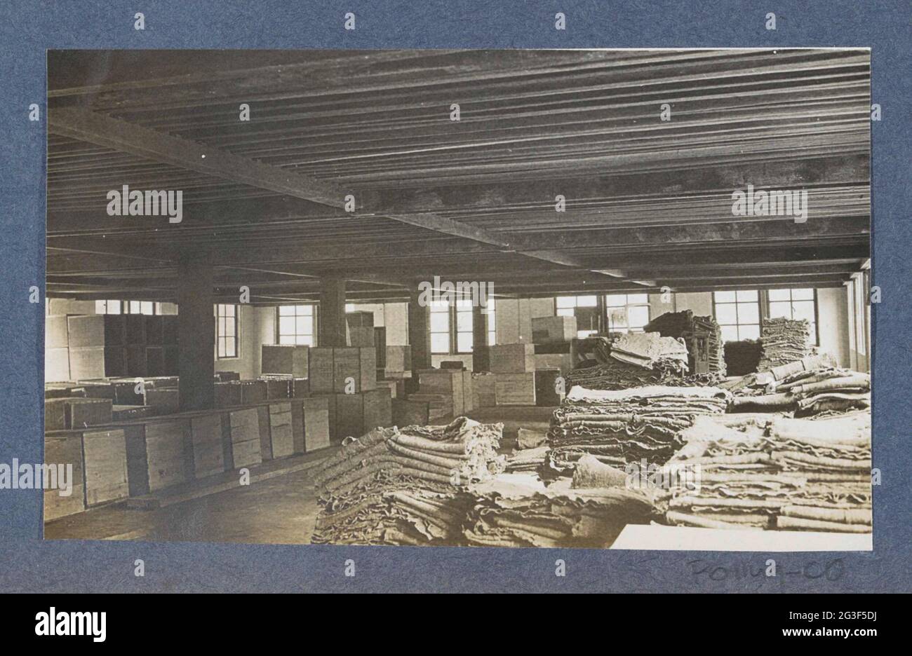 Barn with sorted rubber on Sumatra. Part of travel album with ...