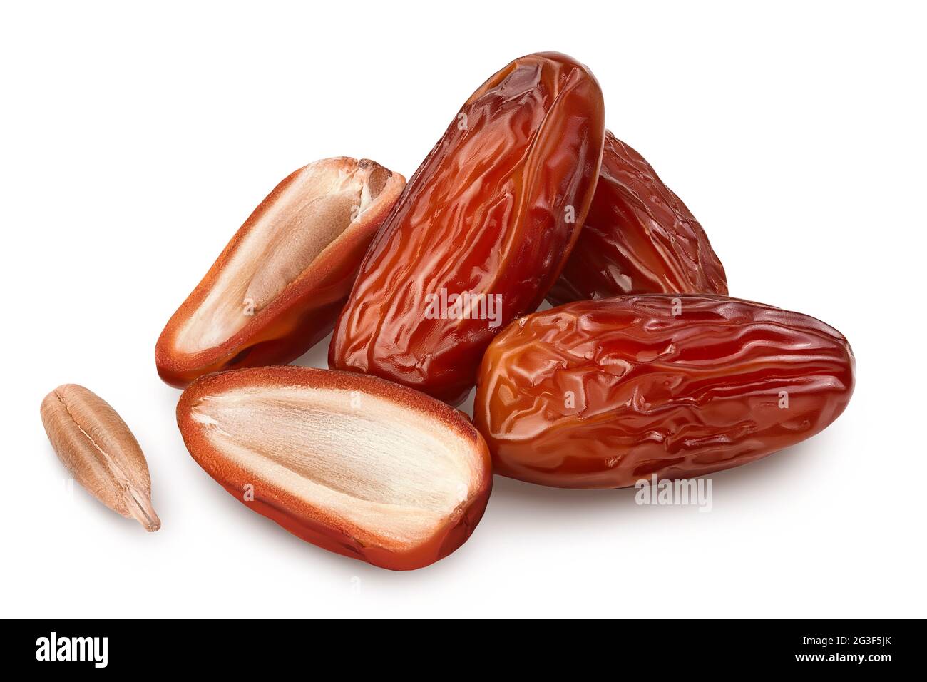 Dates isolated on white background with clipping path and full depth of ...