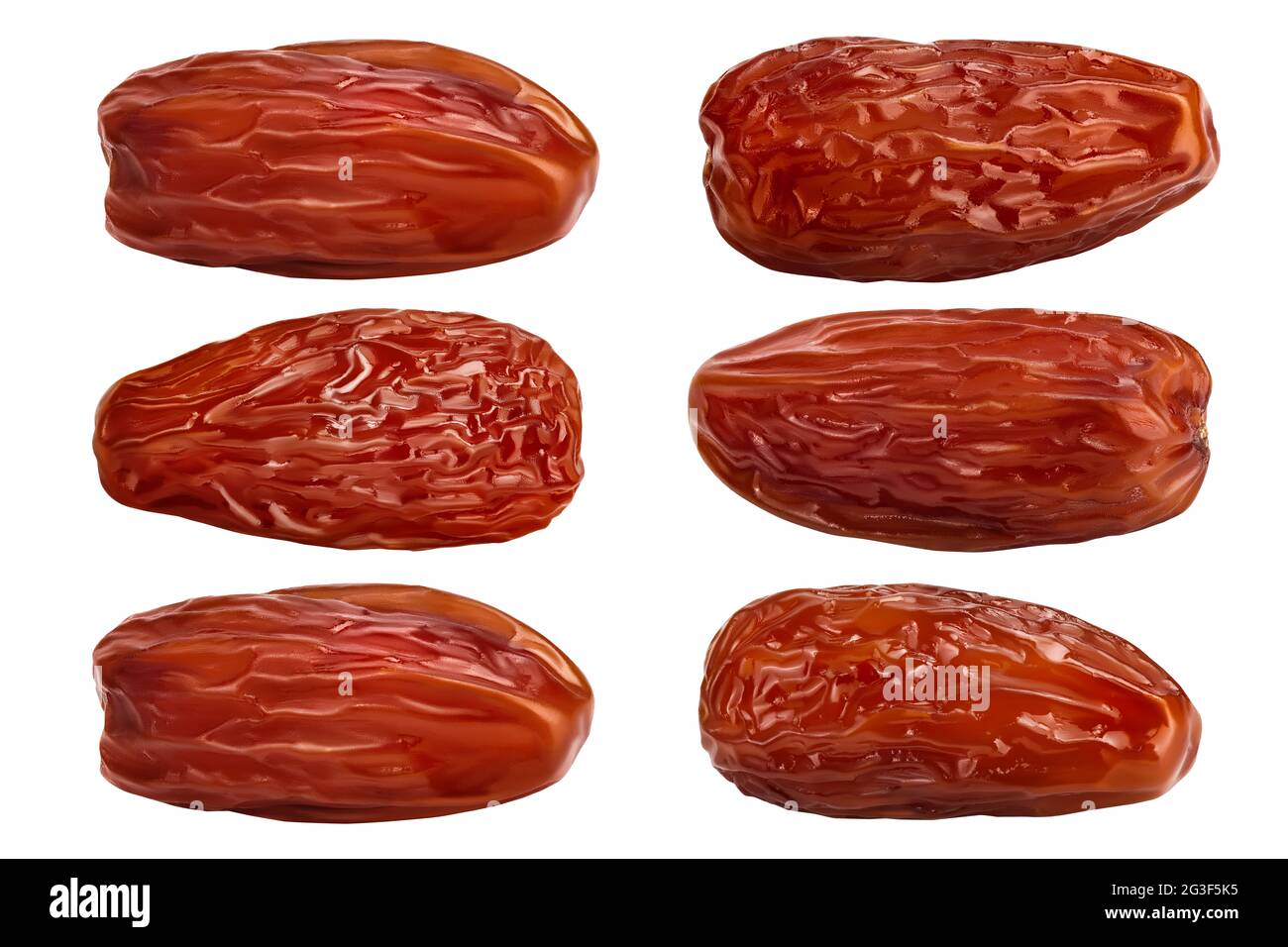 Dates isolated on white background. Top view. Flat lay, Set or ...