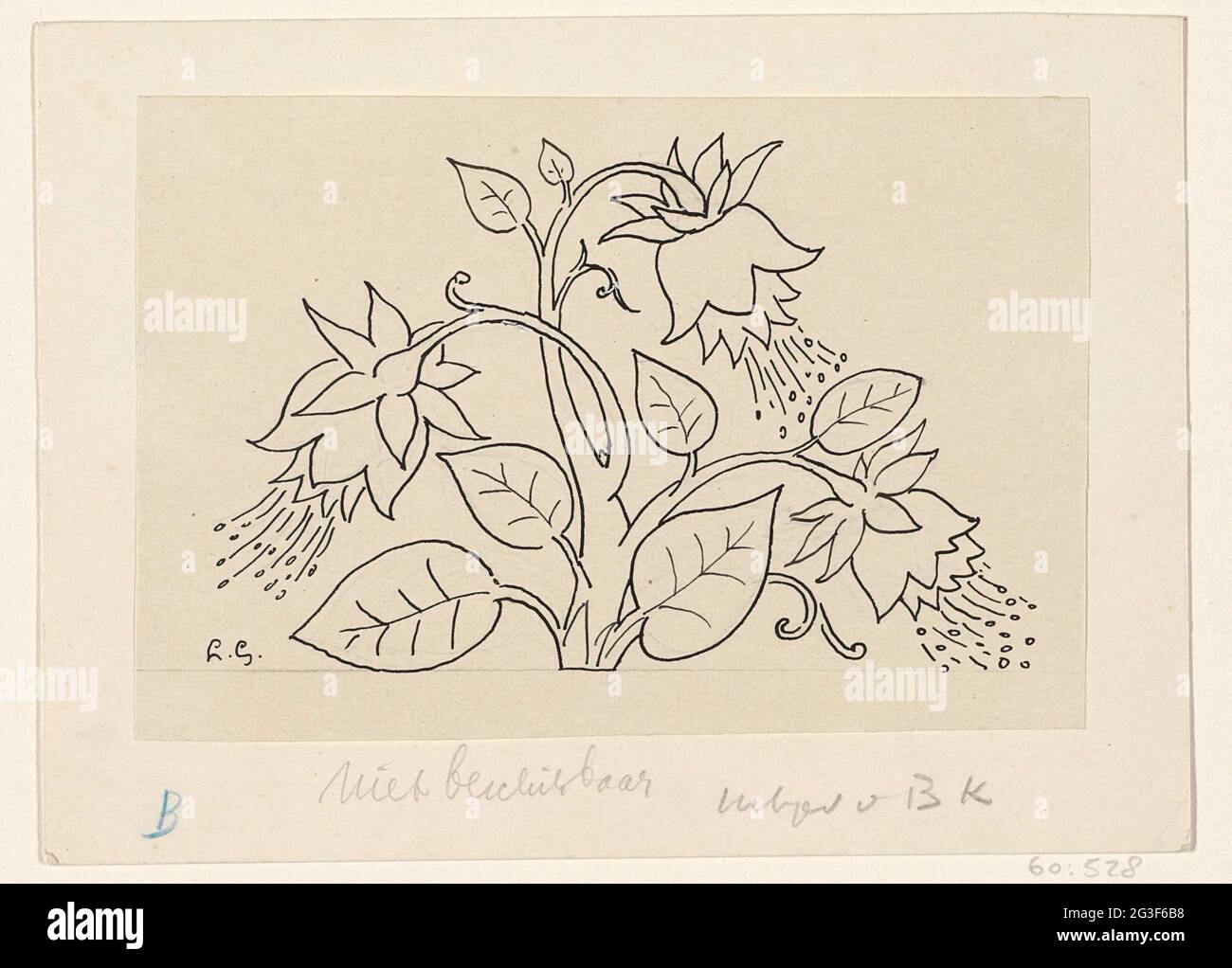 Design for a vignette for the monthly magazine for visual arts: flower ...