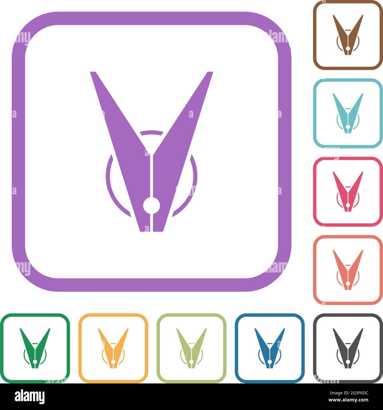 Clothespin simple icons in color rounded square frames on white background Stock Vector Image ...