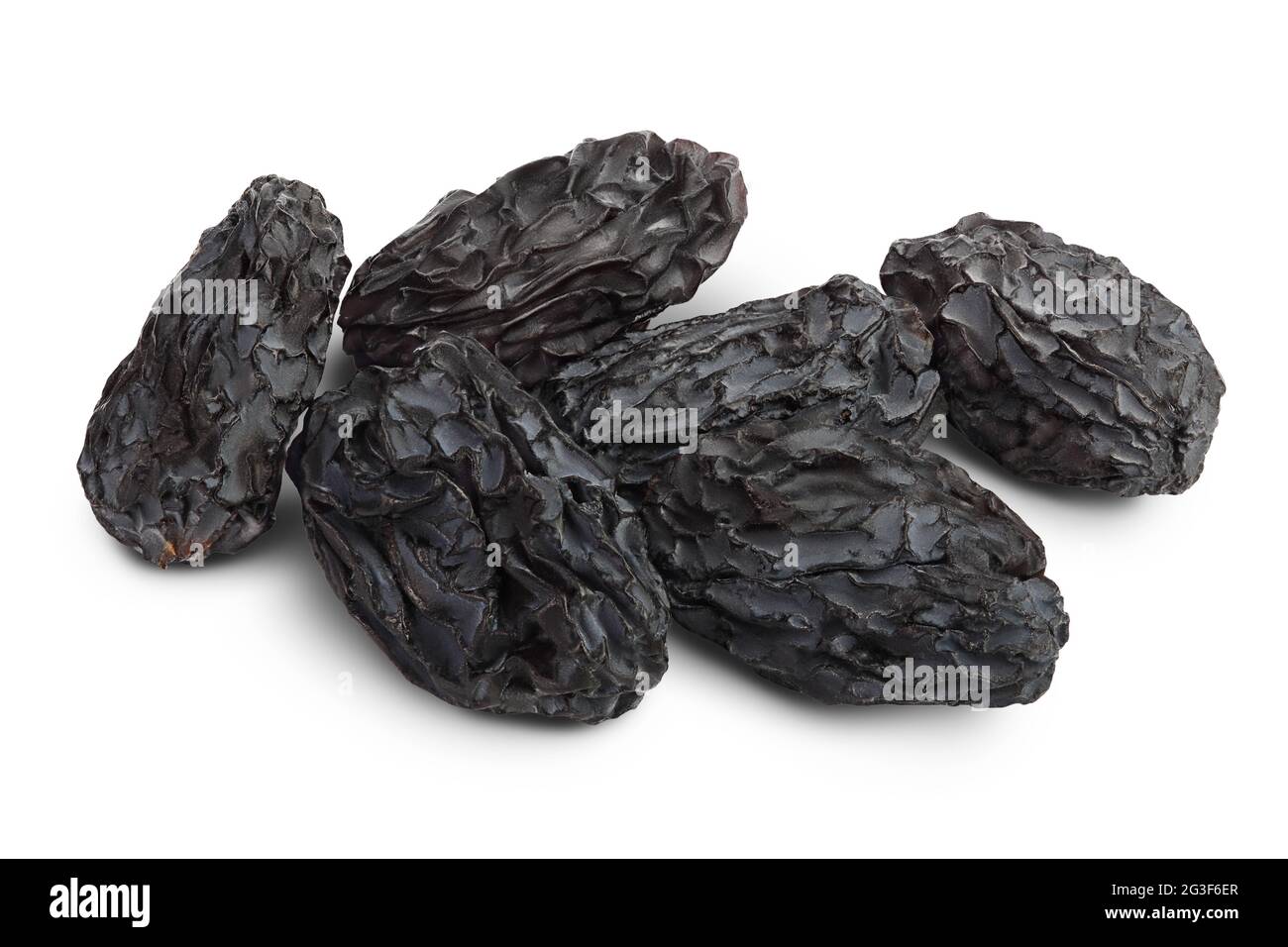 Yellow raisins isolated on white background with clipping path and full ...