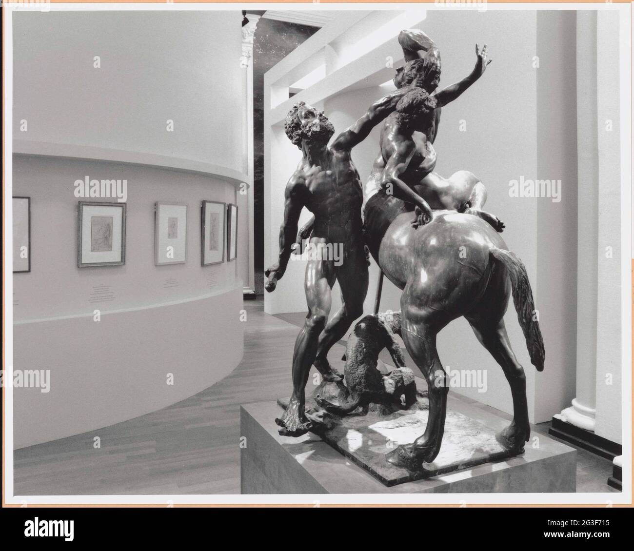 Image of Hercules, Nessus and Deianeira next to a wall with drawings ...