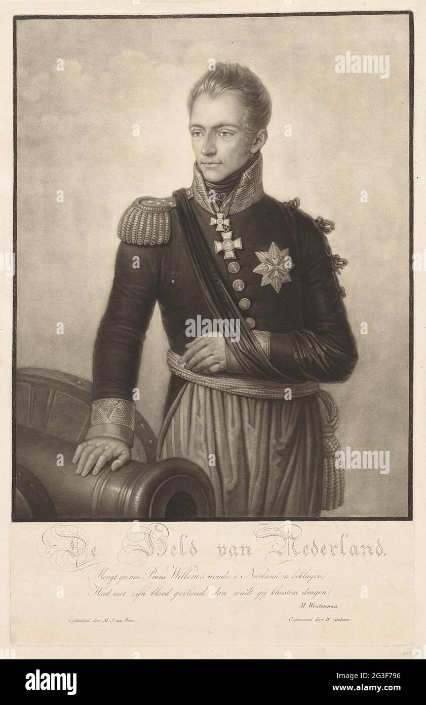 Portrait of king Willem II; The hero in the Netherlands. Willem ...