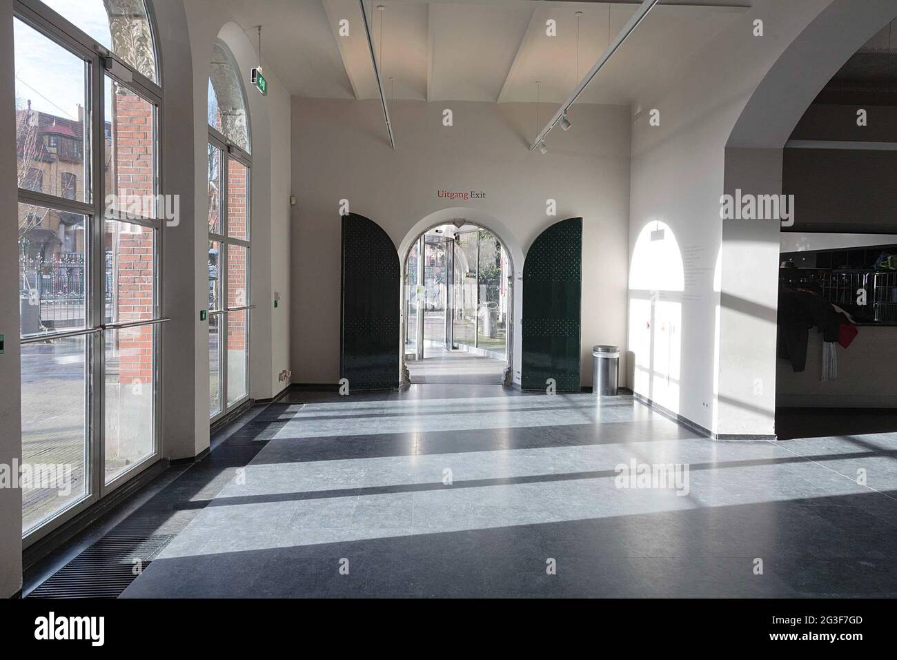 Exit philips wing; Philips wing for renovation Stock Photo - Alamy