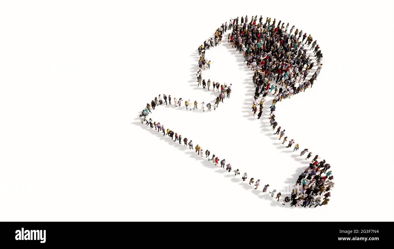 Concept or conceptual large gathering of people forming an image of a ...